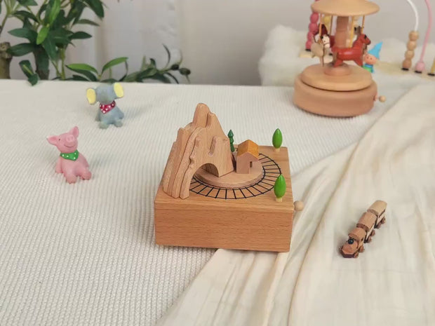 Custom Wooden Carousel Musical Box, Engraved Name Music Box,Sensory To ...